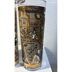 Cera | Dining | Cera World Map Highball Glasses 22k Gold Mcm Barware ...